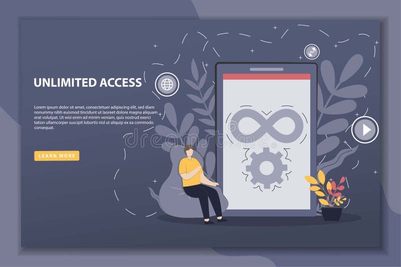 Flat Style Design Unlimited Access Concept Landing Page Stock ...