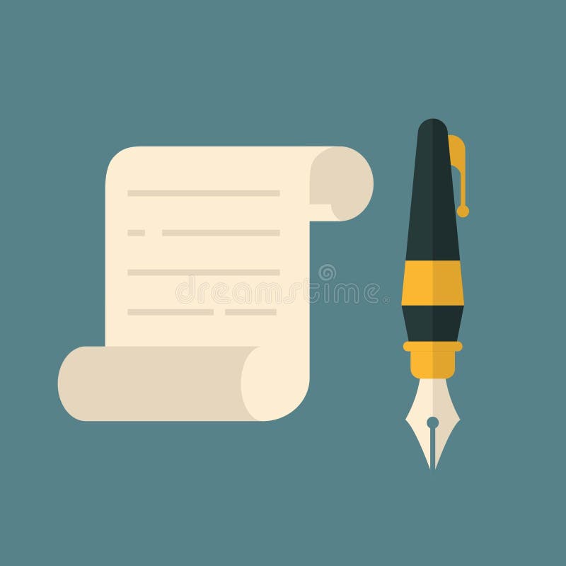 Note Taking Pen. Illustration of Taking Notes with a Pen Stock Vector ...