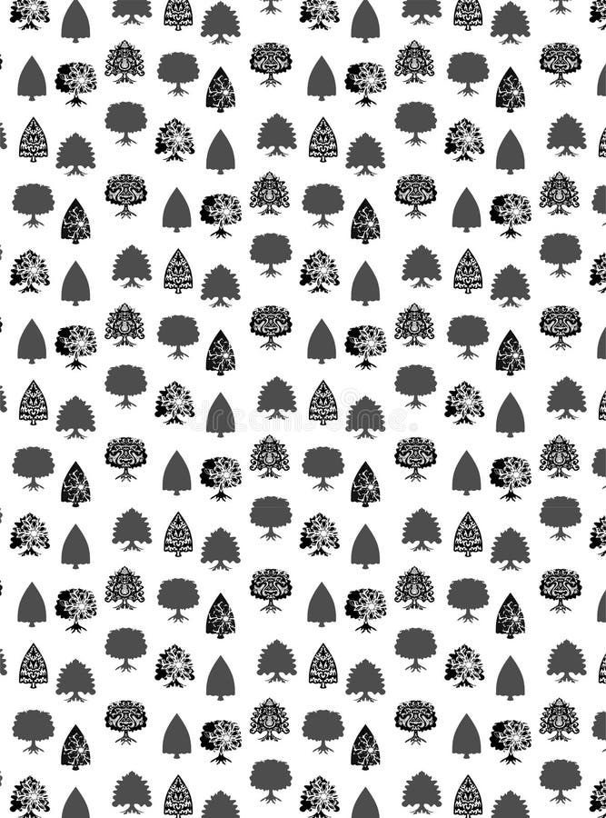 Seamless Patterns with Black Trees Stock Vector - Illustration of paper ...