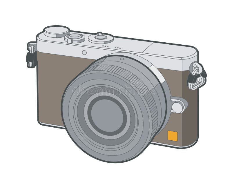 Illustration of a Brown Panasonic Lumix GM1 Mirrorless Camera Stock ...