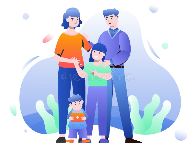 Illustration Vector Graphic of Good Parenting Happy Family Stock Vector ...