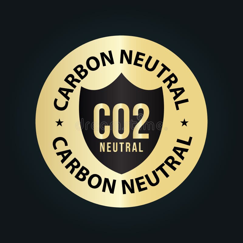 Carbon Neutral Vector Golden Symbol. Stock Vector - Illustration of ...