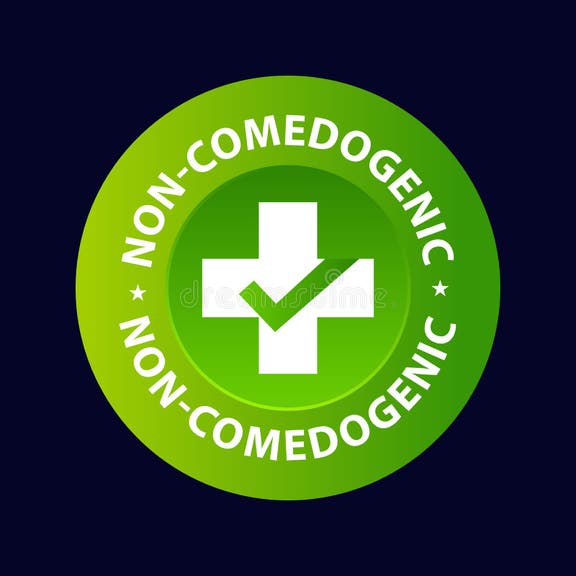 Non Comedogenic Vector Icon. Dermatologically Tested Stock Vector ...