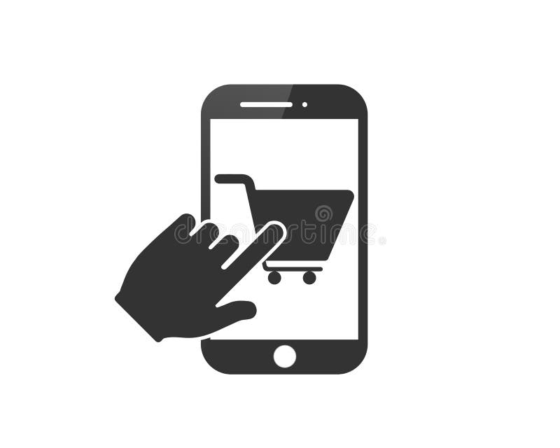 Vector Buy Shop Cart Purchase with Mobile Phone Checkout Icon - Trolly ...