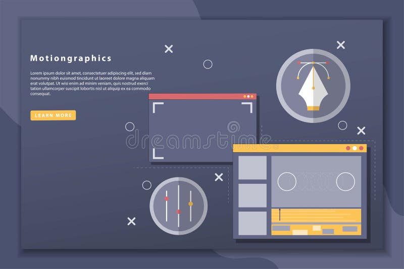 Motion Graphics Concept Flat Design Style Illustration Stock ...