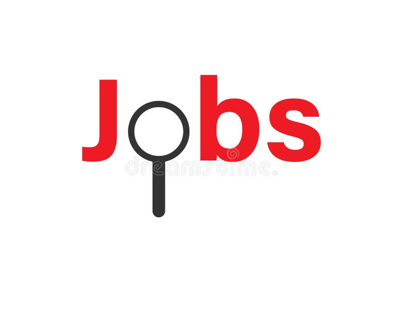 Jobs Text and Magnifying Glass - Searching for a Job Concepts Stock ...