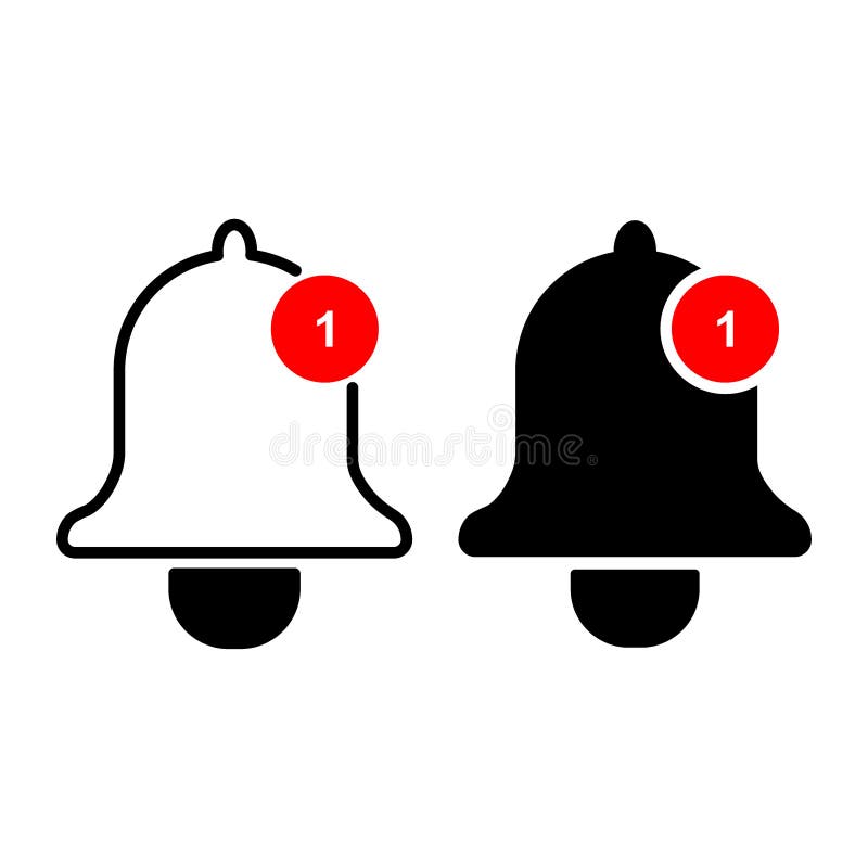 Notification Bell Icon for Incoming Inbox Message. Vector Illustrasi ...
