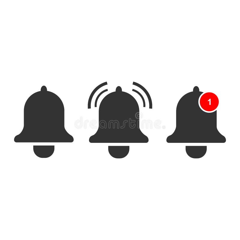 Notification Bell Icon for Incoming Inbox Message. Vector Illustrasi ...