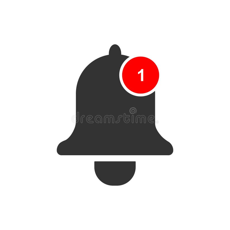 Notification Bell Icon for Incoming Inbox Message. Vector Illustrasi ...