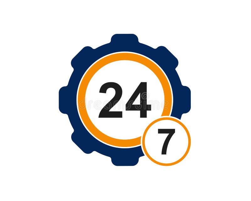 24 Hour Service Weekly Open 24 Hours a Day and 7 Days a Week Icons ...