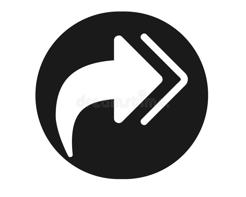 Curved Arrow Icon Template Sign Arrow Direction Go Back Stock ...