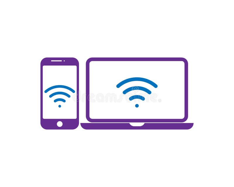 Android Mobile Phone is Connected with Laptop by Wi-Fi Stock Vector ...