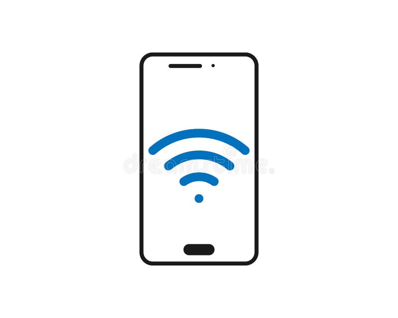 Android Mobile Phone and WiFi Symbol. Android Mobile Phone with WiFi ...