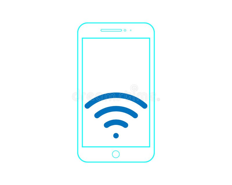 Android Mobile Phone and WiFi Symbol. Android Mobile Phone with WiFi ...
