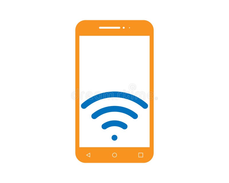 Android Mobile Phone and WiFi Symbol. Android Mobile Phone with WiFi ...