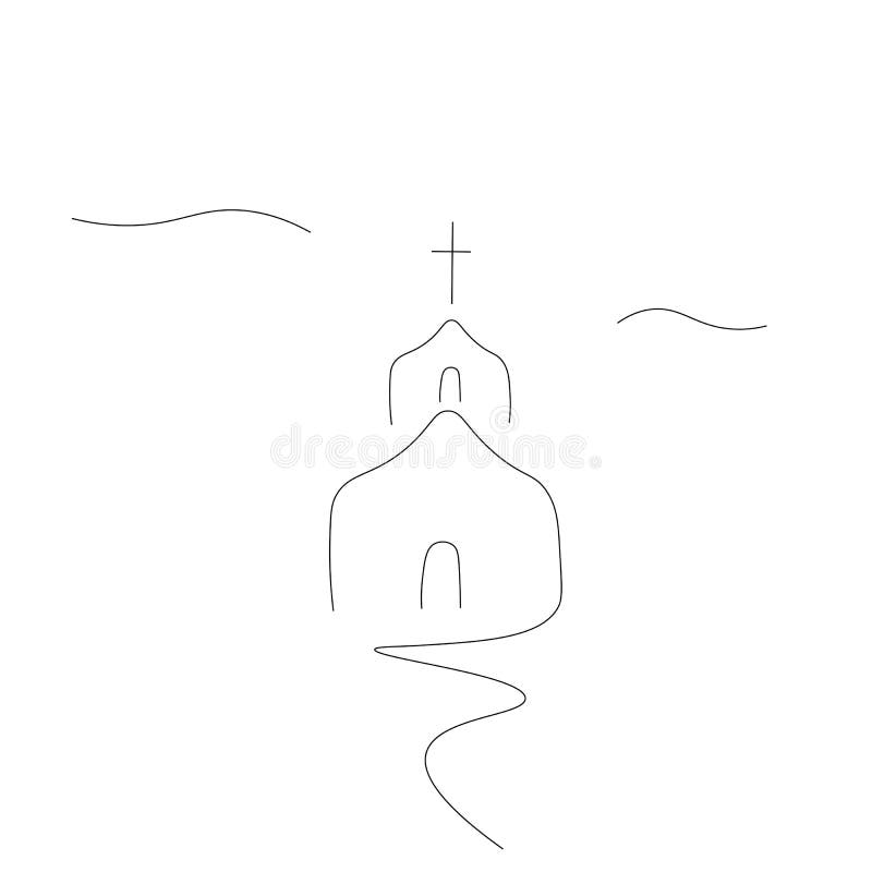 Church Drawing on White Background Vector Illustration Stock Vector ...