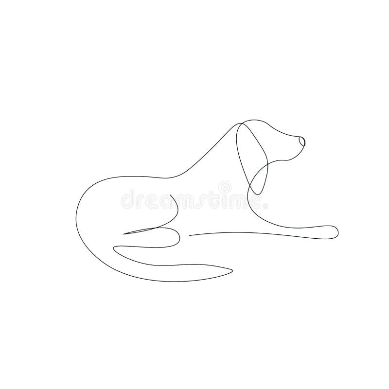 Dog Animal Line Drawing Vector Illustration Stock Vector - Illustration ...