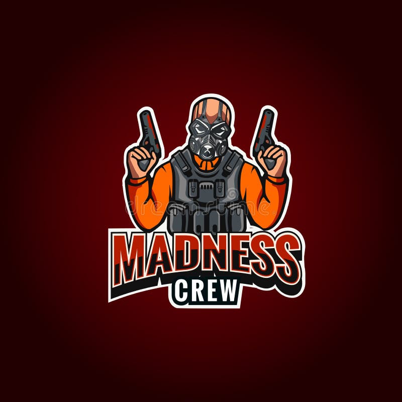 Guy with Gas Mask Holding Gun Mascot Illustration Stock Vector ...