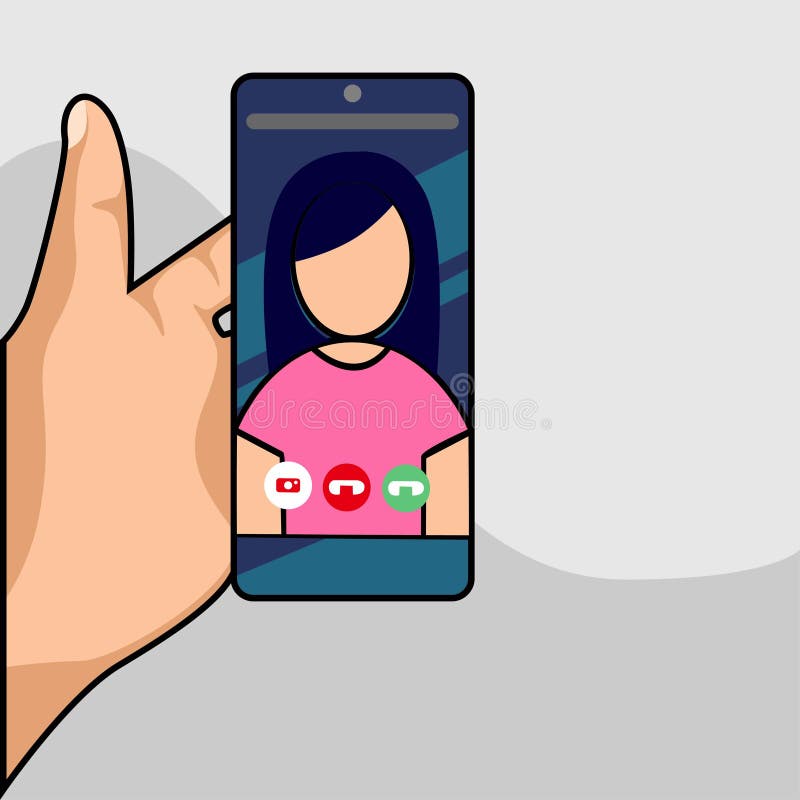 Video Call Concept. Video Call with Someone. Vector Flat Cartoon ...