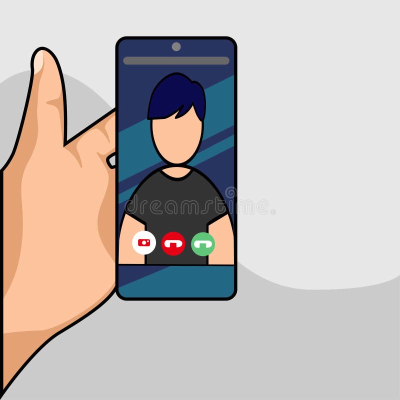 Video Call Concept. Video Call with Someone. Vector Flat Cartoon ...
