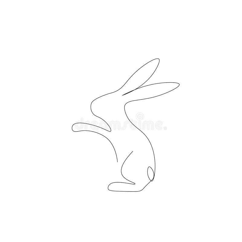 Easter Bunny Line Drawing Vector Illustration Stock Vector - Illustration of isolated, vector ...
