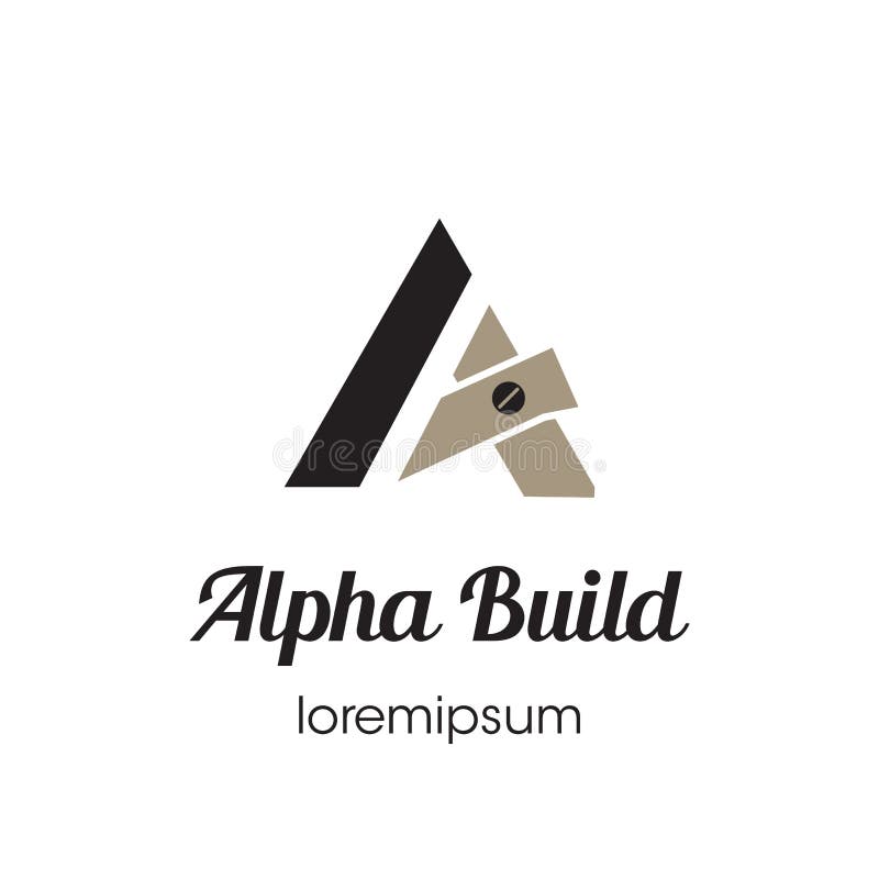 Alpha Build Logo, Icon, or Symbol Template Design Stock Vector ...
