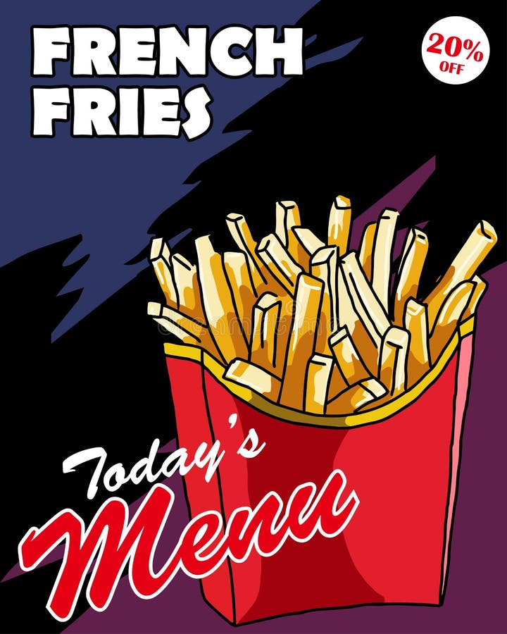 French Fries Design Illustration. Use for Poster, Flyer, Banner ...