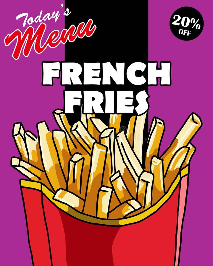French Fries Design Illustration. Use for Poster, Flyer, Banner ...
