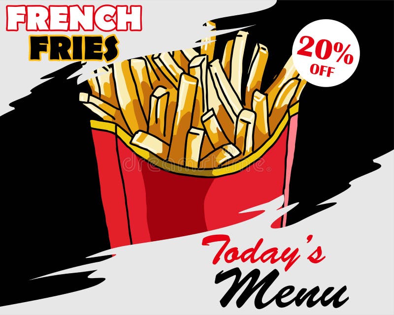 French Fries Design Illustration. Use for Poster, Flyer, Banner ...