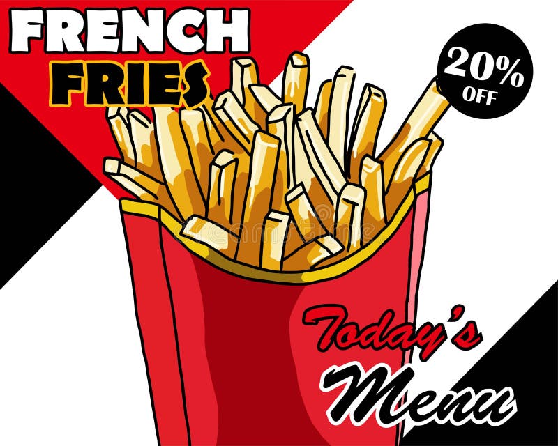 French Fries Design Illustration. Use for Poster, Flyer, Banner ...