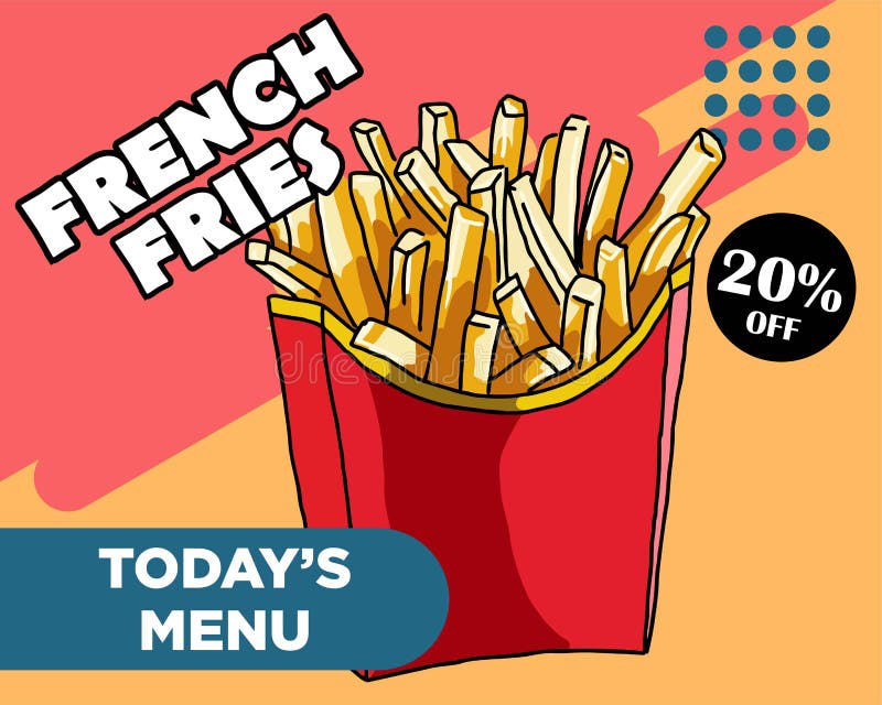 French Fries Design Illustration. Use for Poster, Flyer, Banner ...