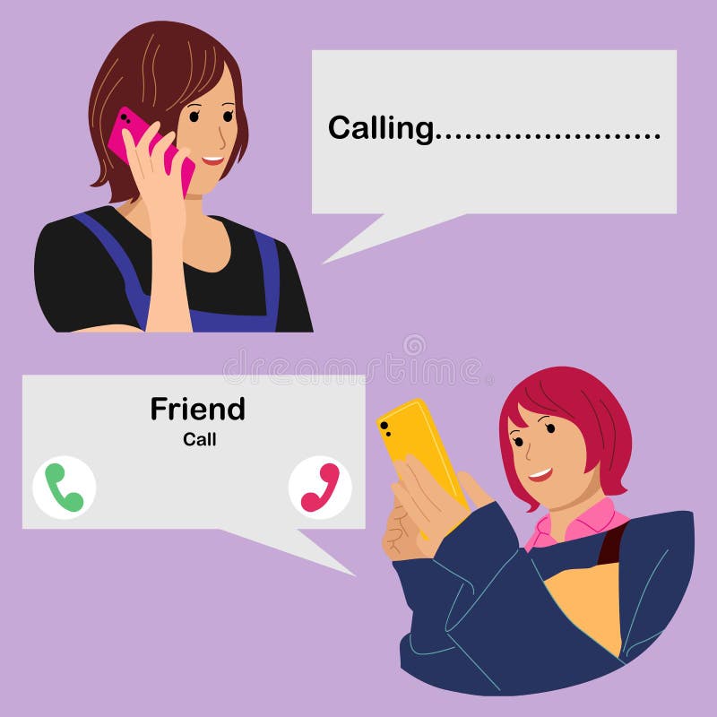Friends Talking Phone Stock Illustrations – 1,924 Friends Talking Phone ...