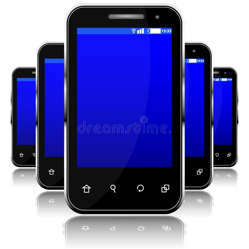 Tablet PC with Blue Touchscreen and Colorful Apps Stock Vector ...