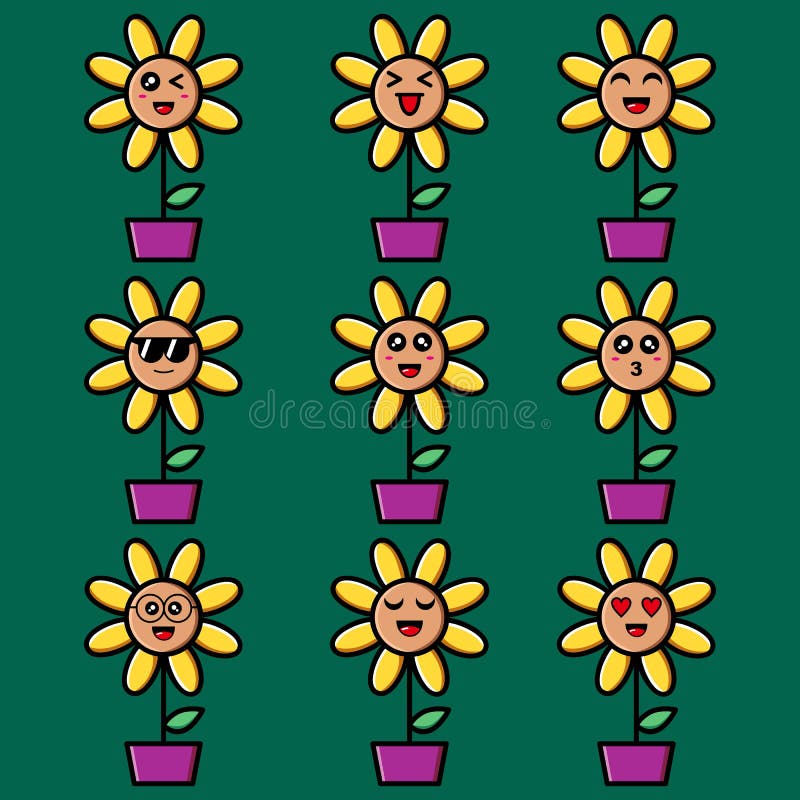 Expression Sunflower Stock Illustrations – 894 Expression Sunflower ...