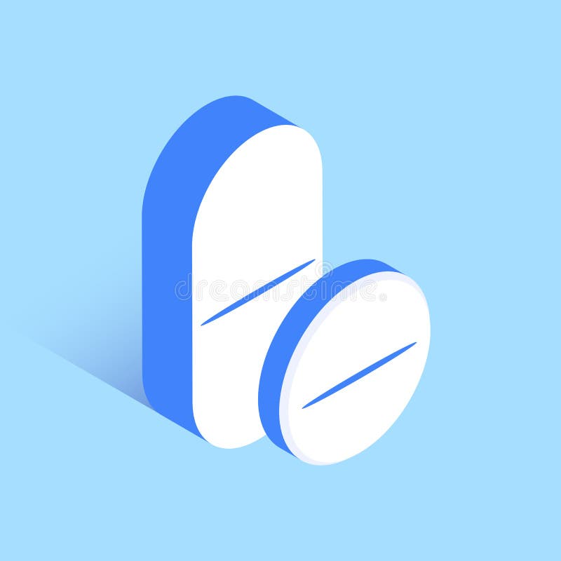 Pills with Shadow. Isometric Vector Illustration Stock Illustration ...