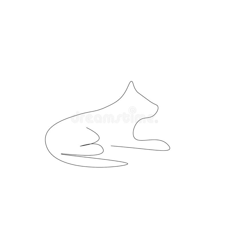 Cat Animal Silhouette Line Drawing Vector Illustration Stock Vector ...