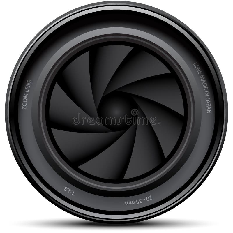 Camera Lens Shutter Aperture on White Stock Vector - Illustration of ...