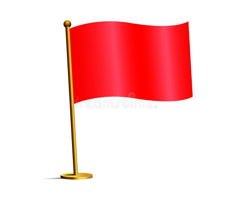 Red Flag Pole Waving Isolated Stock Vector - Illustration of ...