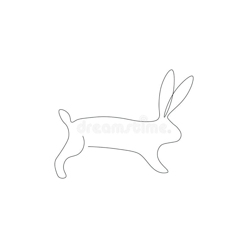 Easter Bunny Animal Line Drawing Vector Illustration Stock Vector ...