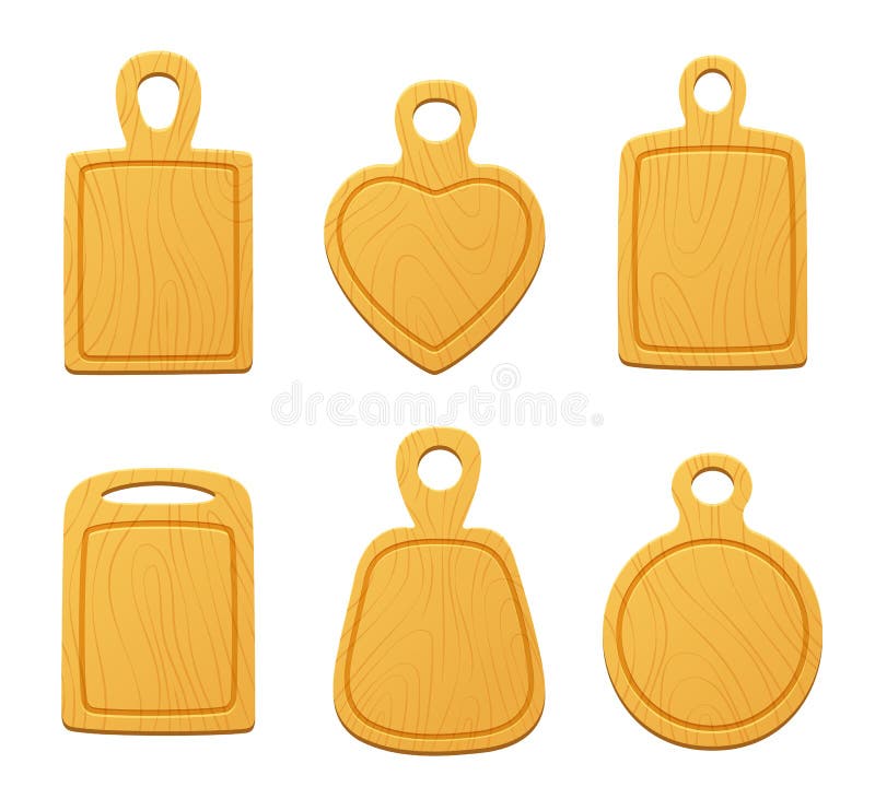 Set of Wooden Kitchen Boards. Vector Image of Cutting Boards Isolated ...