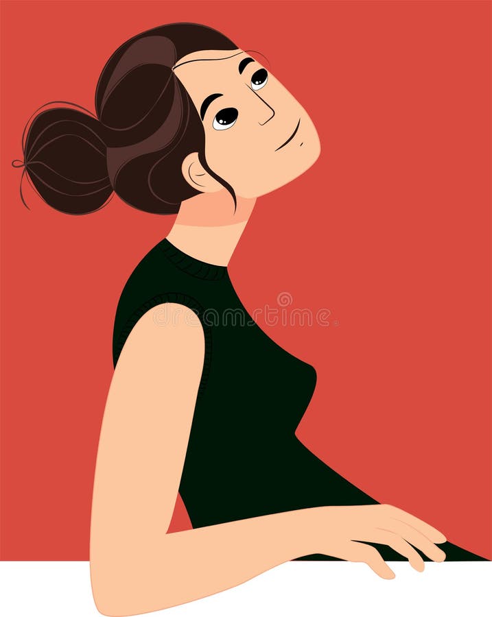 Girl Looking Up Stock Illustrations – 2,149 Girl Looking Up Stock ...