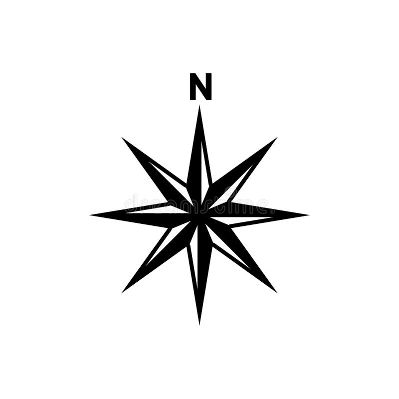 Arrow Compass Icon Vector Logo Template. North Direction. North Down ...