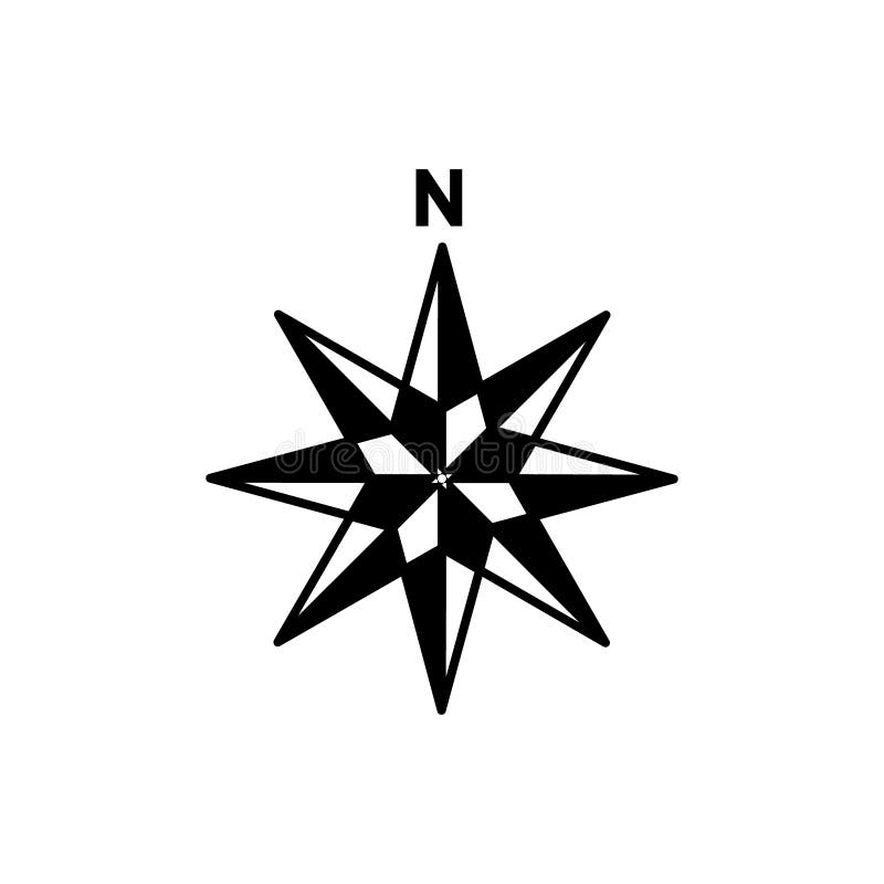 Arrow Compass Icon Vector Logo Template. North Direction. North Down ...