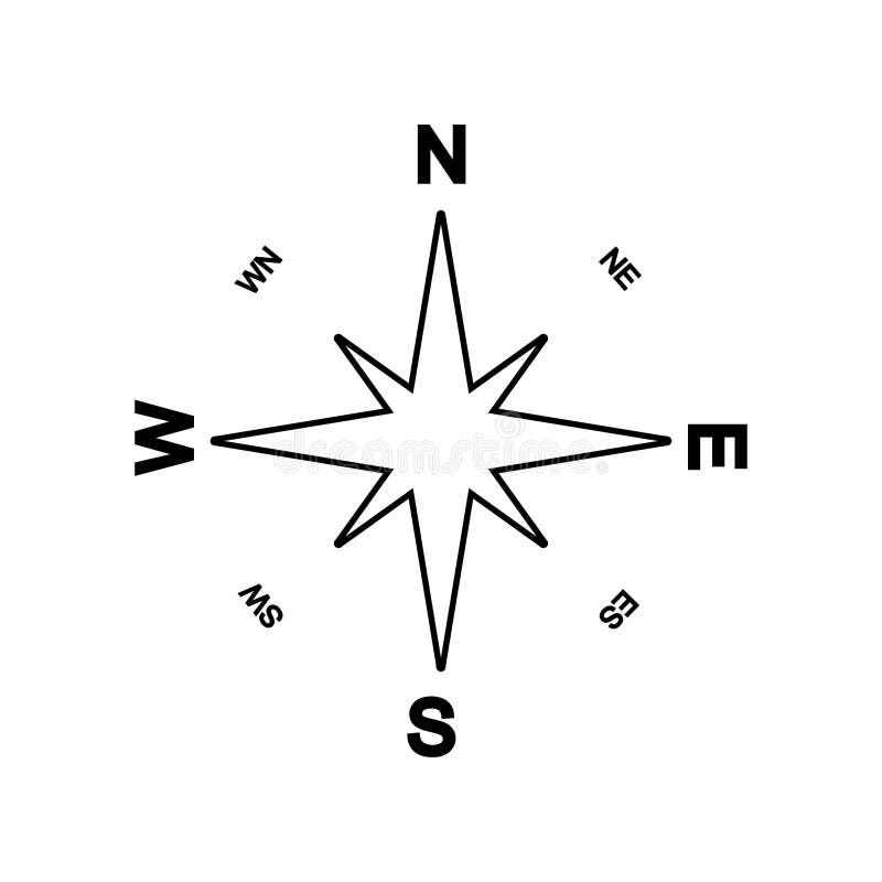 Arrow Compass Icon Vector Logo Template. Complete with Eight Cardinal ...