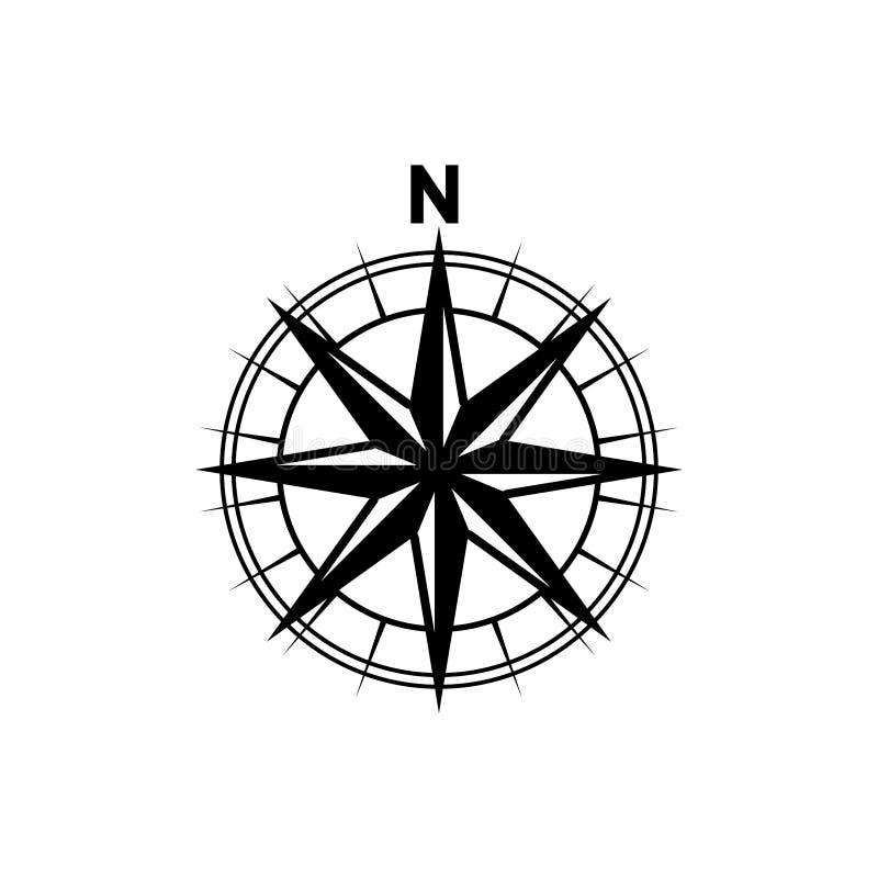 Arrow Compass Icon Vector Logo Template. North Direction. North Down ...