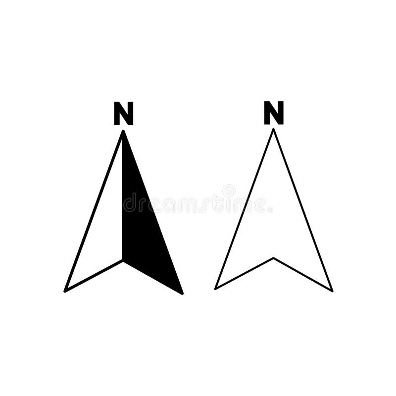 Arrow Compass Icon Vector Logo Template. North Direction. North Down ...