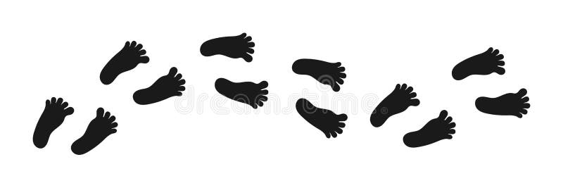 Line of Foot Black Icon Set. Foot Trail Stock Illustration ...