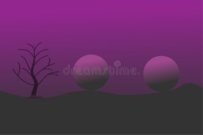 Beautiful Abstract 3d Background Evening View Black Tree Stock Vector ...