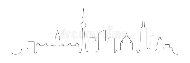 Canada One Line Buildings. Canada Skyline Architecture. Canadian Famous ...