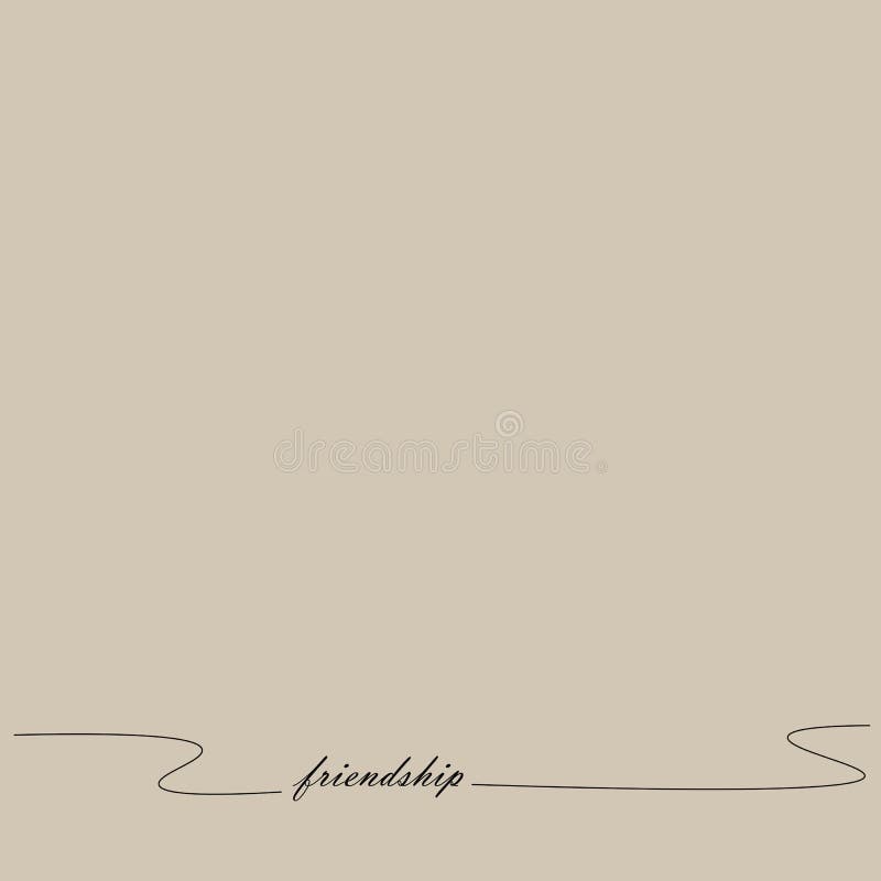 Friendship Card Yellow Design One Line Drawing, Vector Illustration ...